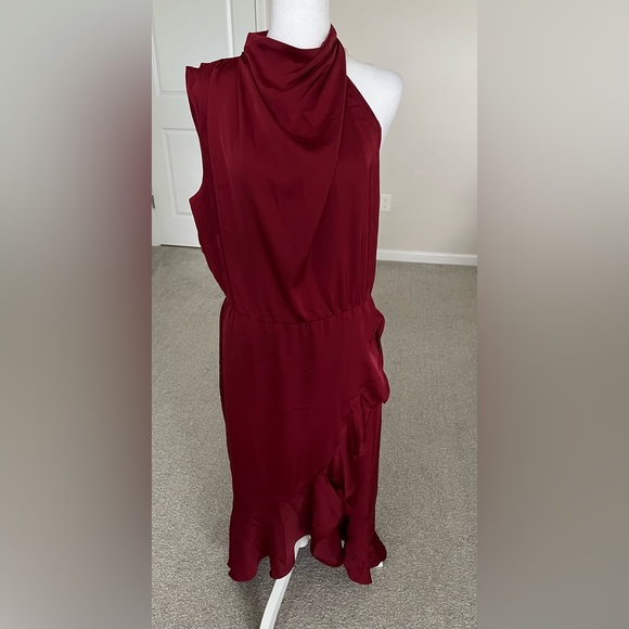 kirundo | Dresses | Nwt Kirundo Burgundy Mock Neck Midi Dress With ...
